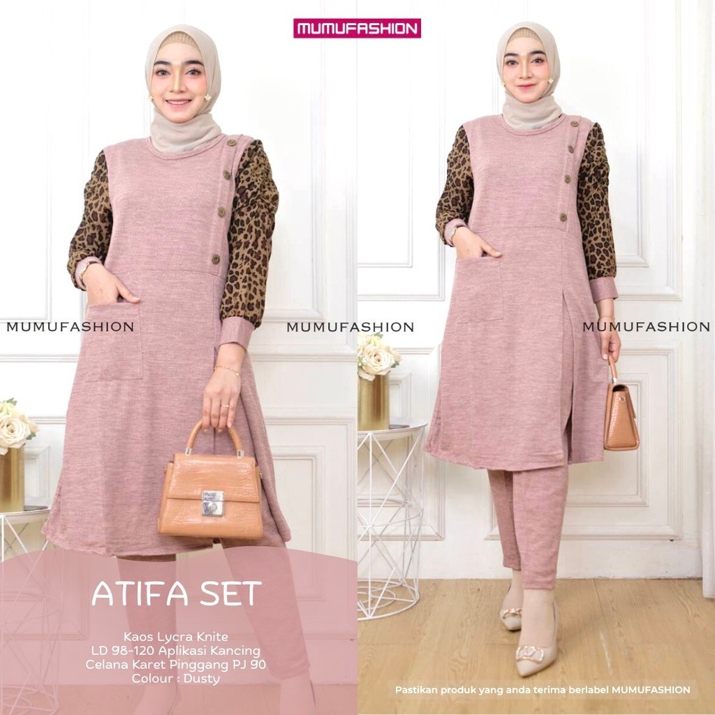 Jual AJR - ATIFA SET /ATARI SET Setelan Celana Wanita Muslimah Bahan ...