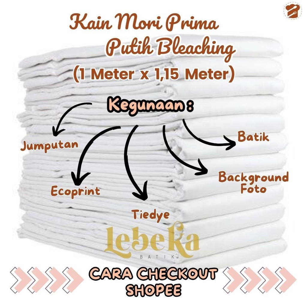 Jual Kain Mori Prima Putih Bleaching 100cm x 115cm | Shopee Indonesia