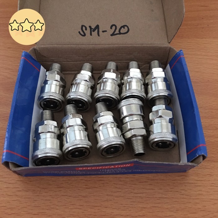 Jual QUICK COUPLER SM 20 1/4" Sambungan selang kompresor recoil kopler ...