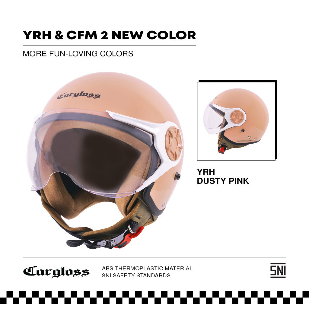 Jual Cargloss YRH Hijab Retro Helm Half Face - Dusty Pink | Shopee ...