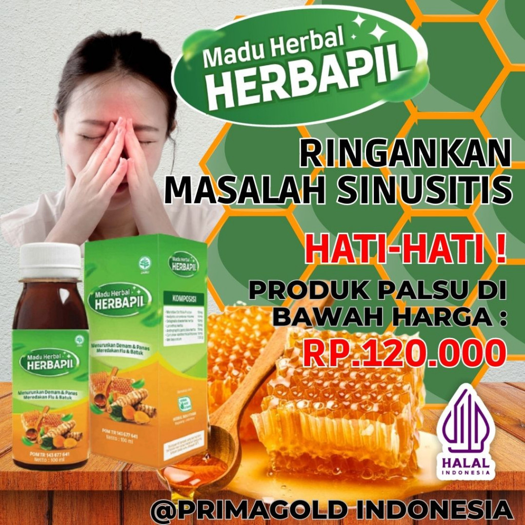 Jual HERBAPIL MADU HERBAL UNTUK ATASI SINUSITIS PERTAMA DI INDONESIA | Shopee Indonesia
