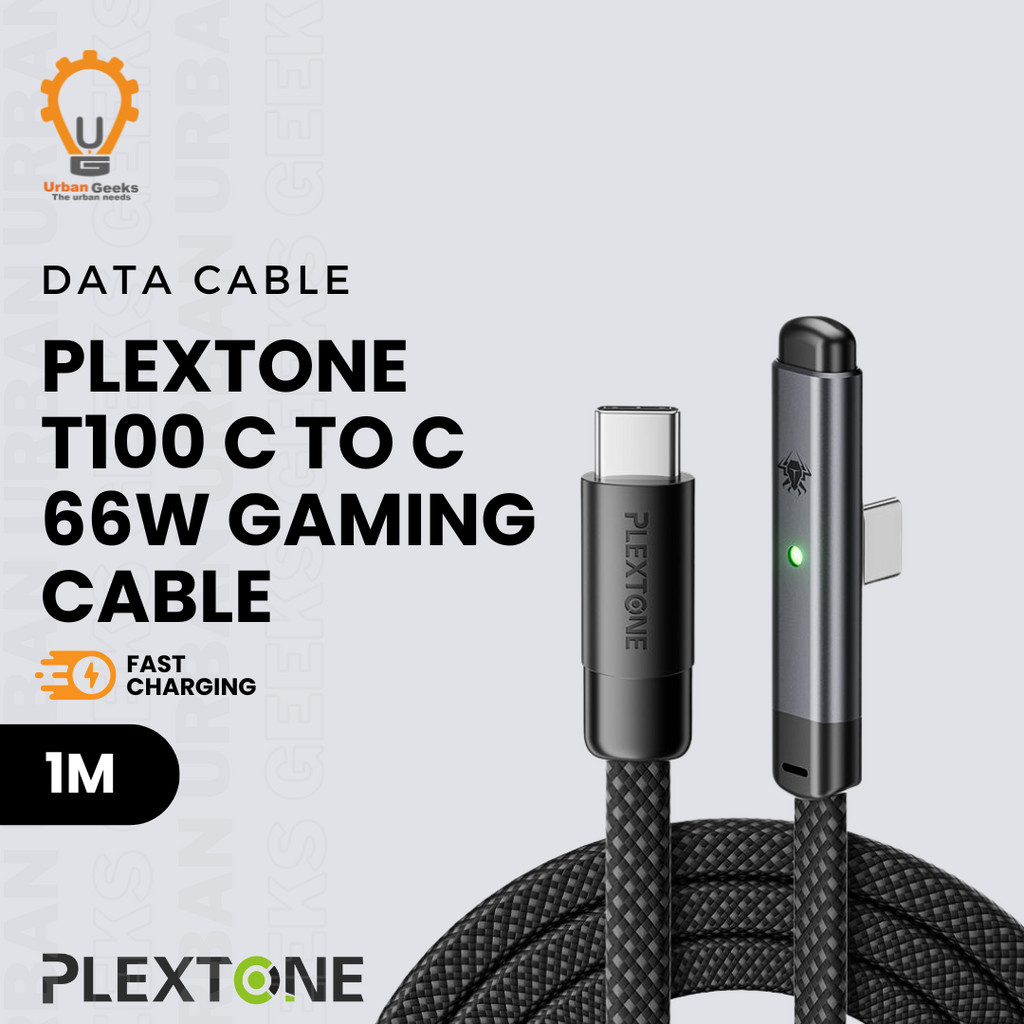 Jual Plextone T100 C2C Type C To Type C Elbow Gaming 66W Cable | Shopee ...