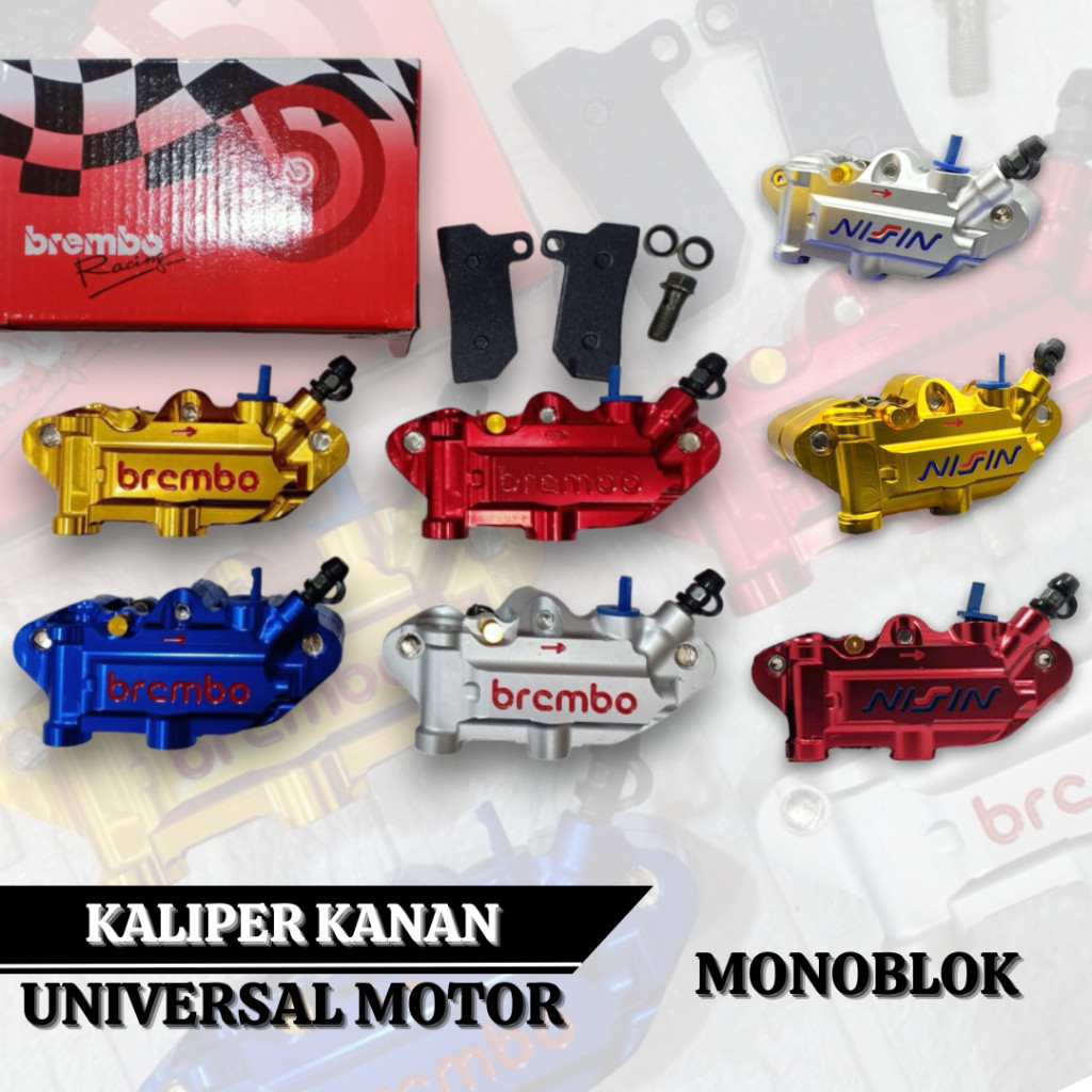 Jual Kaliper Cakram Monoblok 4 Piston Free Kampas Rem Kaliper Monoblok 4P Kanan Universal Motor ...