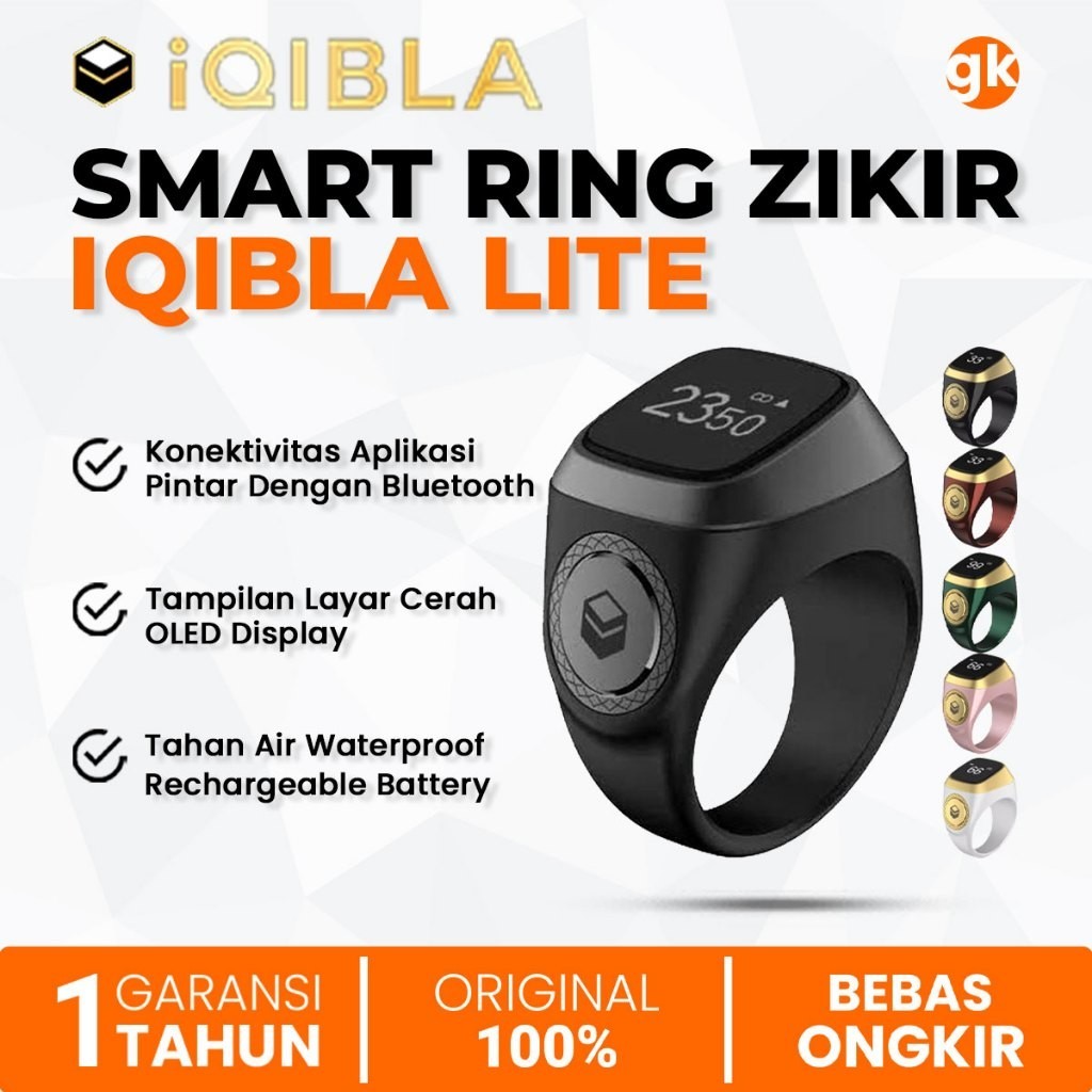 Jual FM76G iQIBLA Smart Tasbih Digital Ring Zikr1 Lite Tasbeeh Counter ...