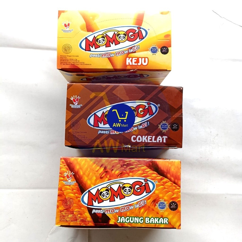 Jual MOMOGI BOX ECER Rp 500 ISI ( 20 BUNGKUS X 5 GRAM ) JAGUNG BAKAR, COKELAT, KEJU - WAFER ...