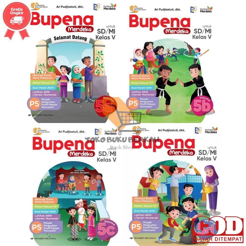 Jual Bupena Kelas 5A 5B 5C 5D SD/MI - Kurikulum Merdeka Penerbit Erlangga | Shopee Indonesia