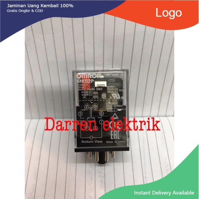 Jual Relay omron kaki 8,MKS2p 220vac | Shopee Indonesia