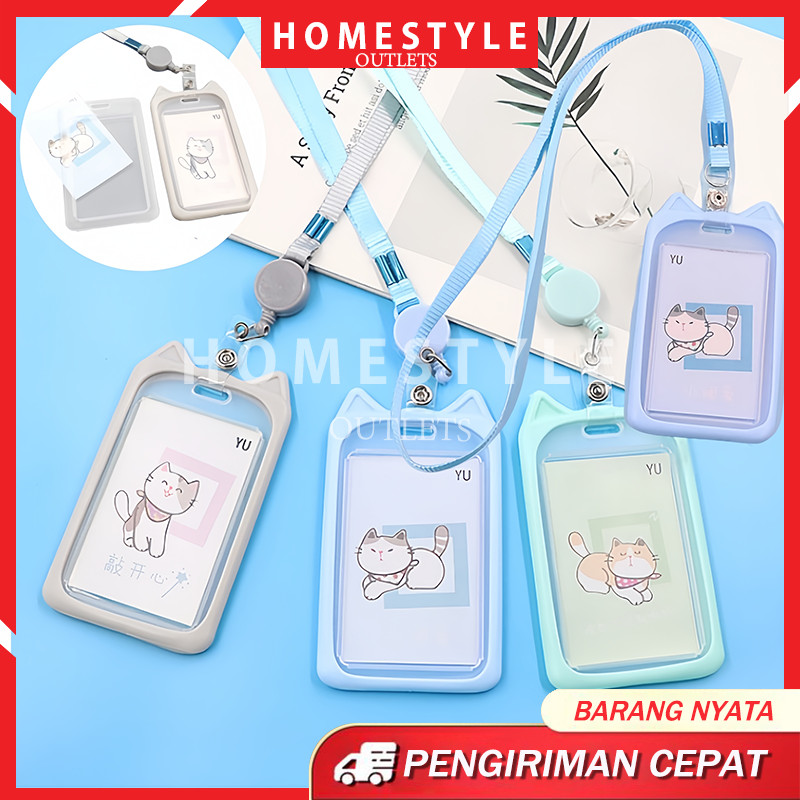 Jual Name Tag Lanyard Gantungan Kartu Motif Kucing Kelinci / Name Tag ...