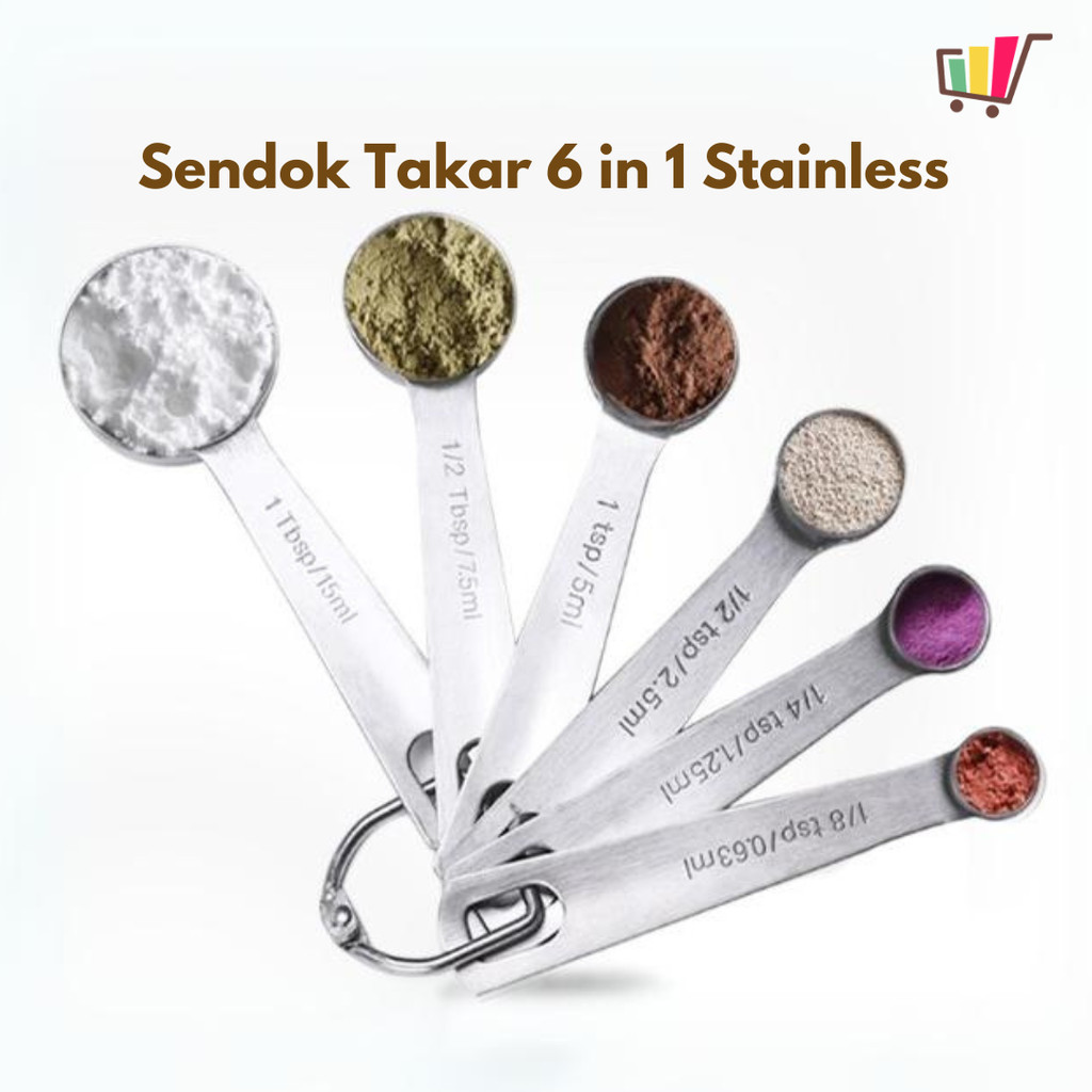 Jual Sendok Takar Stainless 6in1 Measuring Spoons Sendok Ukur Set ...