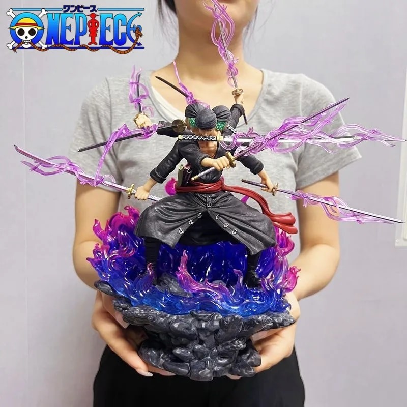 Jual 40cm Anime One Piece Zoro Figure Wano Onigashima 9 Swords Style ...