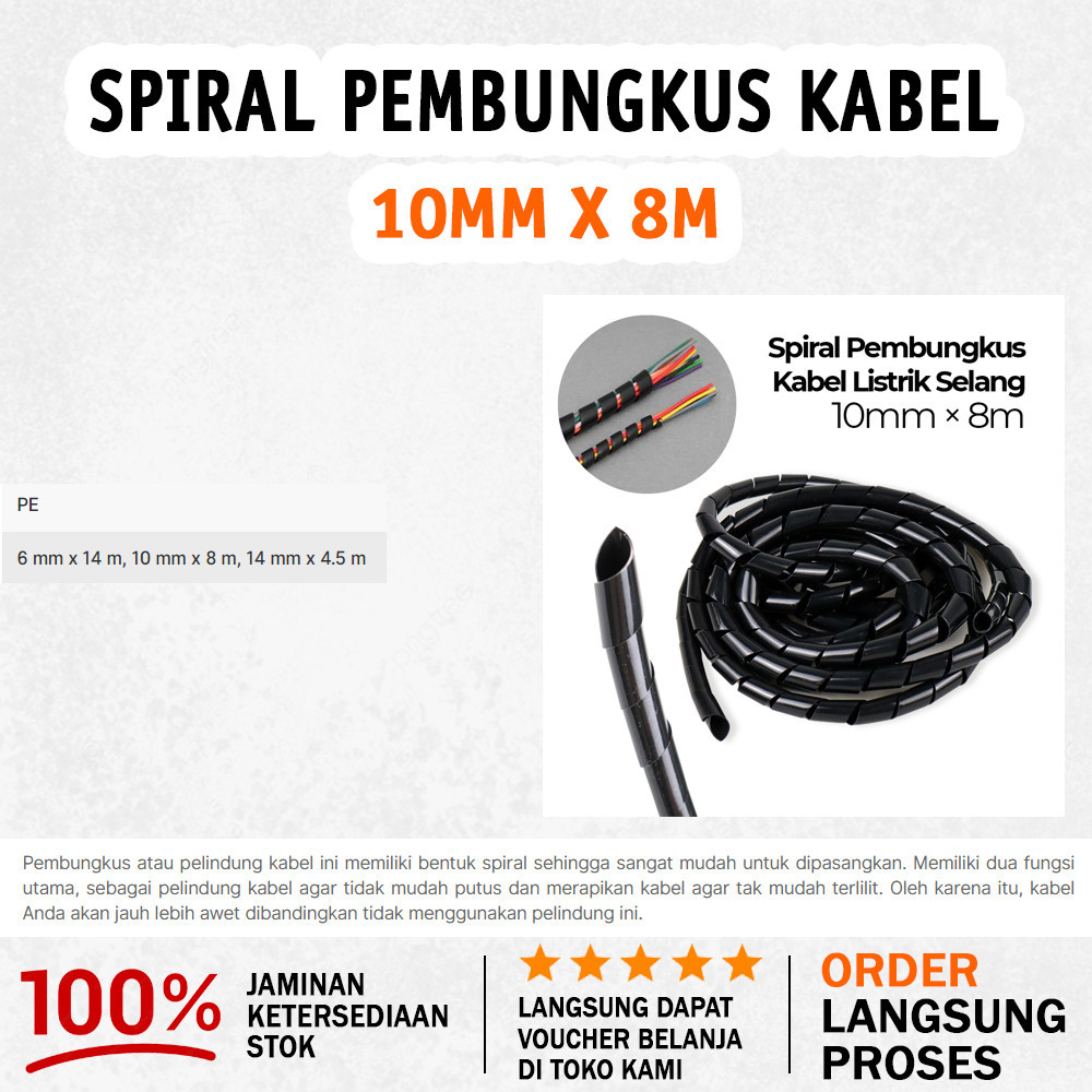 Jual Spiral Pembungkus Kabel Listrik | Multifungsi Bahan Fleksibel ...
