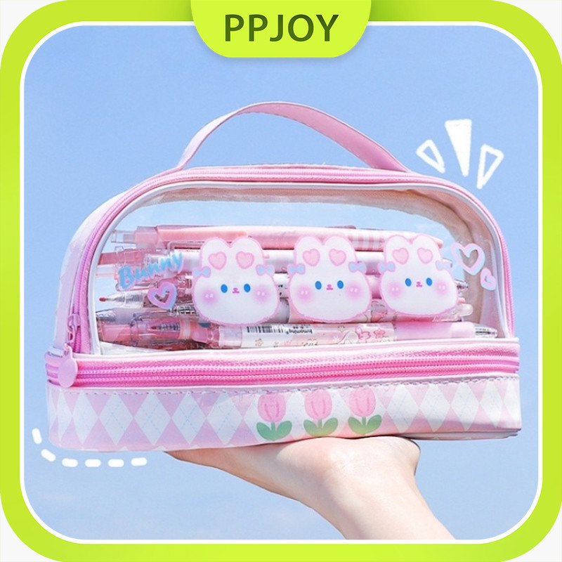 Jual Ready-Tempat Pensil Besar,Transparan PVC Pencil Case, Tas Pensil ...