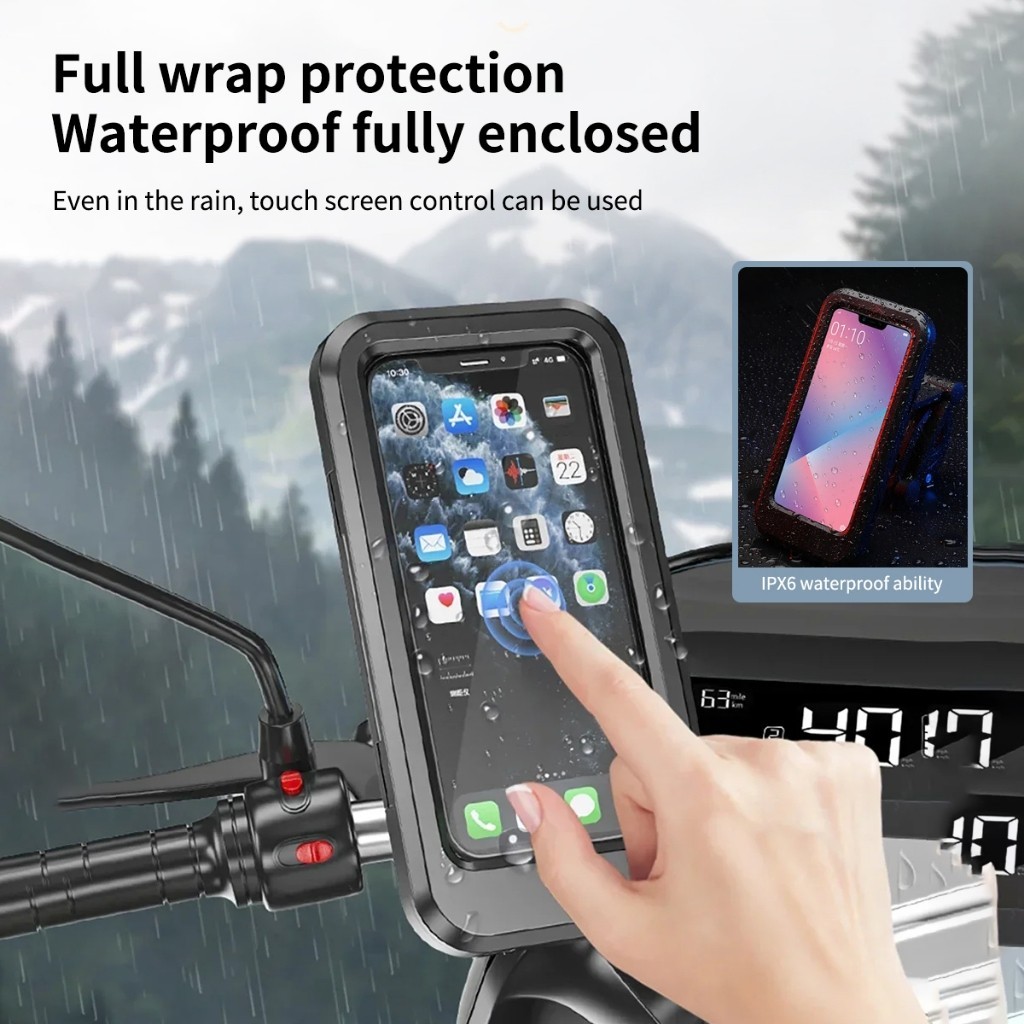 Jual Supernova Holder Hp Motor Waterproof Anti Air Kuat Kokoh Untuk Pemasangan Di Stang Motor ...