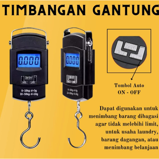 Jual 02-TKPR TIMBANGAN GANTUNG DIGITAL 50KG + BATERAI / TIMBANGAN KOPER DIGITAL SAYUR BUAH IKAN ...