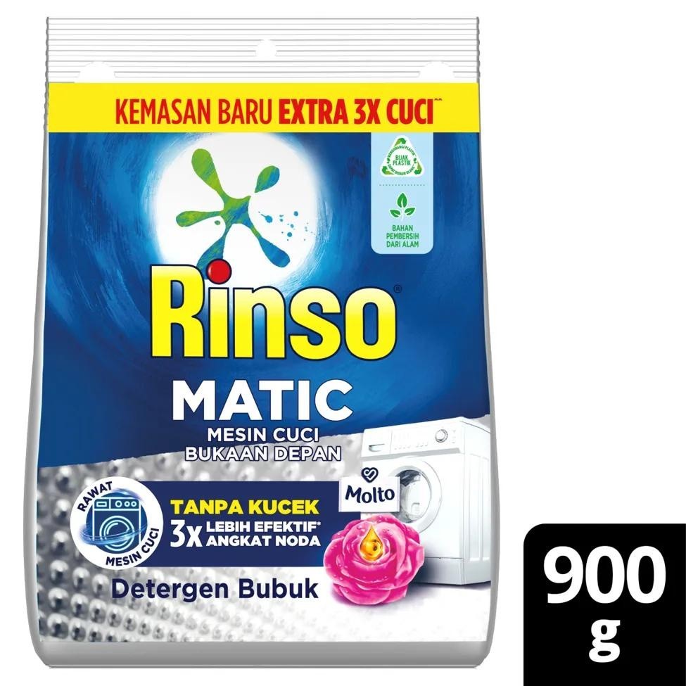 Jual RINSO MATIC BUBUK BUKAAN DEPAN 1 POUCH UKURAN 900GRAM/ RINSO ...