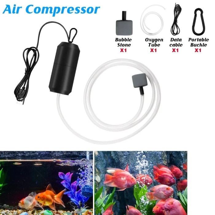 Jual Aerator Gelembung Aquarium Ikan Aquarium USB Power 1 W Oxygen Air ...