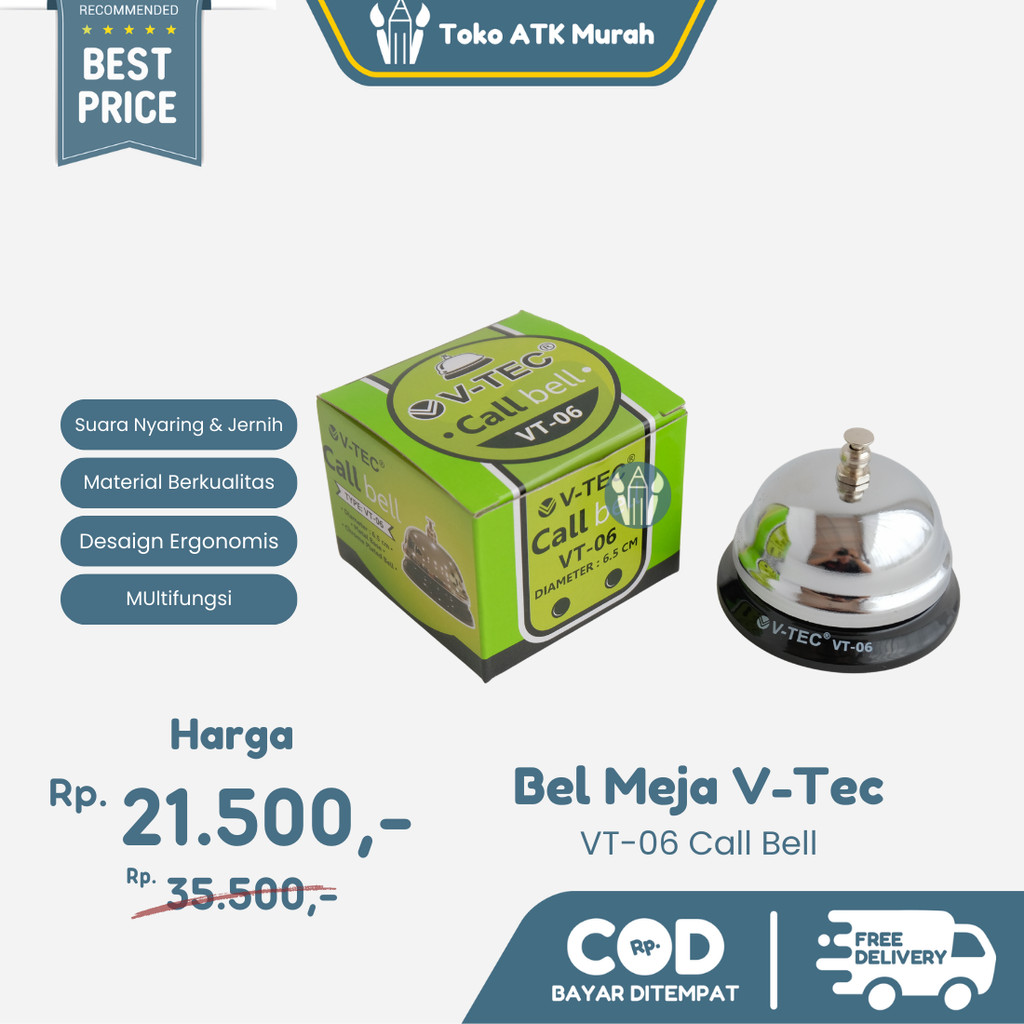 Jual Bel Meja V-Tec VT-06 Call Bell Meja Resepsionis / Kasir / Restoran ...