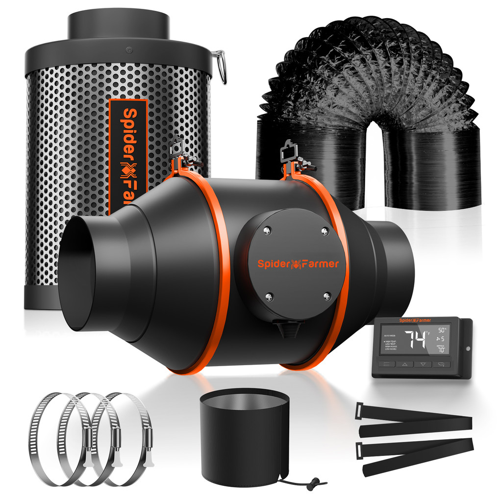 Jual Spider Farmer 4/6Inch Intelligent Inline Fan Carbon Filter ...