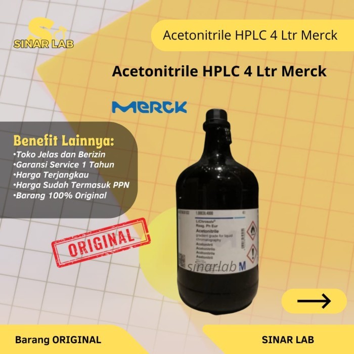 Jual Acetonitrile HPLC 4 Ltr Merck | Shopee Indonesia