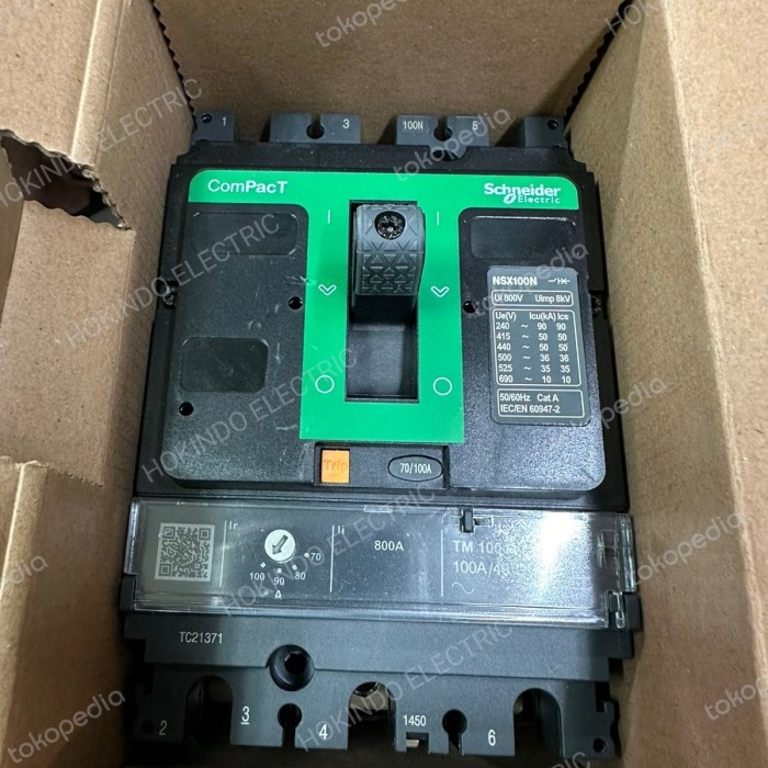 Jual MCCB SCHNEIDER NSX 3P TM100D 70.0-100A 50kA 380/415VAC ...