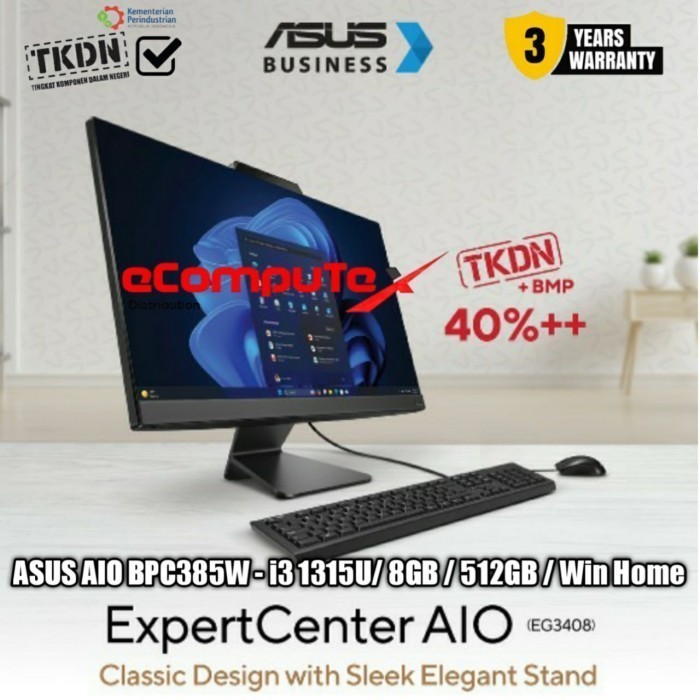Jual ASUS PC AIO EXPERTCENTER EG3408WVAK-BPC385W I3-1315U/8GB/512GB SSD/WIN HOME/23.8 INCH /TKDN ...