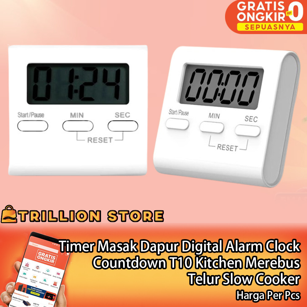 Jual Timer Masak Dapur Digital Alarm Clock Countdown T10 Kitchen ...