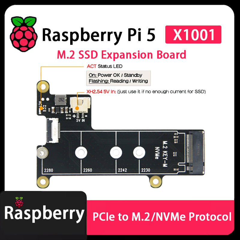Jual Raspberry Pi 5 PI5 X1001 1001 Placa adaptadora PCIE a M.2 NVMe ...