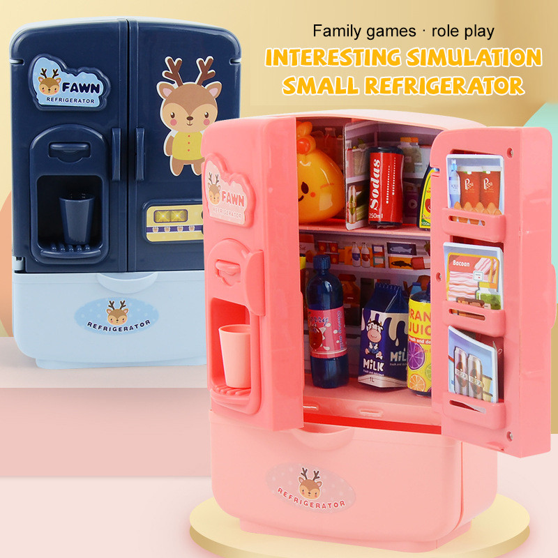 Jual Simulation Refrigerator Toys for Kids Pretend Play Games Mini Home ...