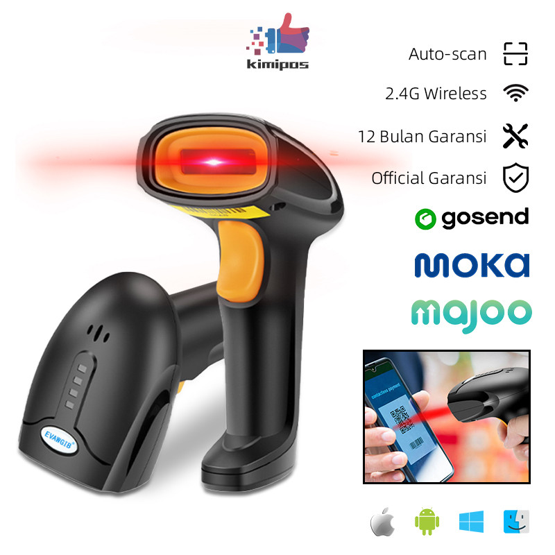 Jual [cod] Scanner Barcode 1D 2D Terbaru AutoScan Dengan Kabel Wireless ...