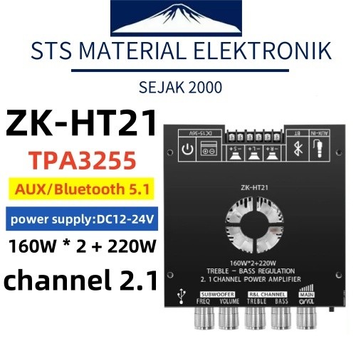 Jual ZK-HT21 Amplifier 2.1 Channel bluetooth Modul Daya Digital ...