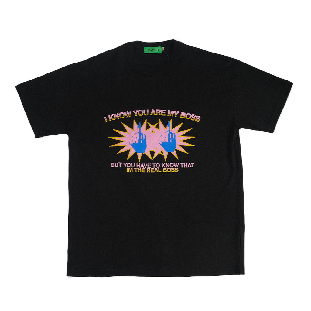 Jual Paper. Kaos Lengan Pendek Pria Sablon Real Boss Black | Shopee ...