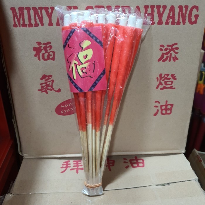 Jual Lilin Merah Tusuk Kayu Bambu isi 10 batang | Shopee Indonesia