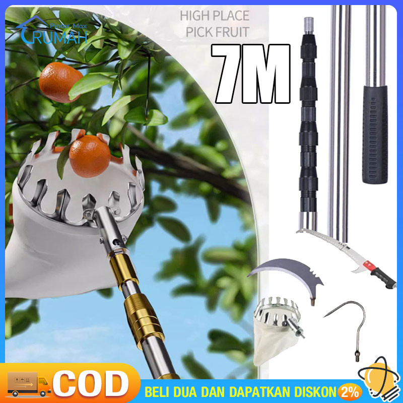 Jual 4/5/6/7M Tongkat Panjang Untuk Petik Buah metal fruit picker ...