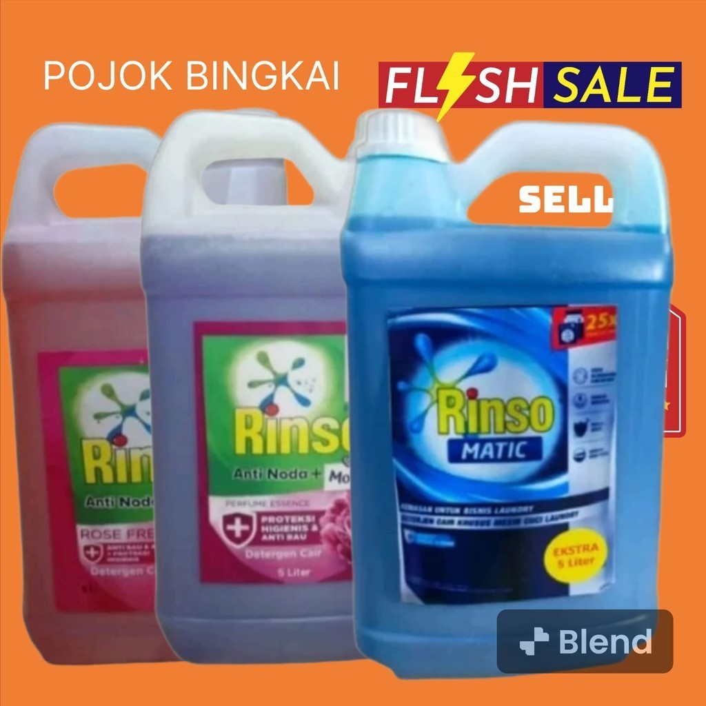 Jual Deterjen Cair 5 Liter / Detergen Loundry Sabun Cair ( NON STIKER ...