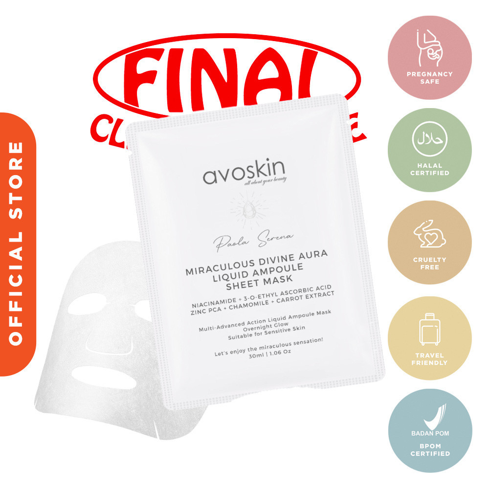 Jual [Cuci Gudang] MSBB - Avoskin Miraculous Divine Aura Sheet Mask (17 ...