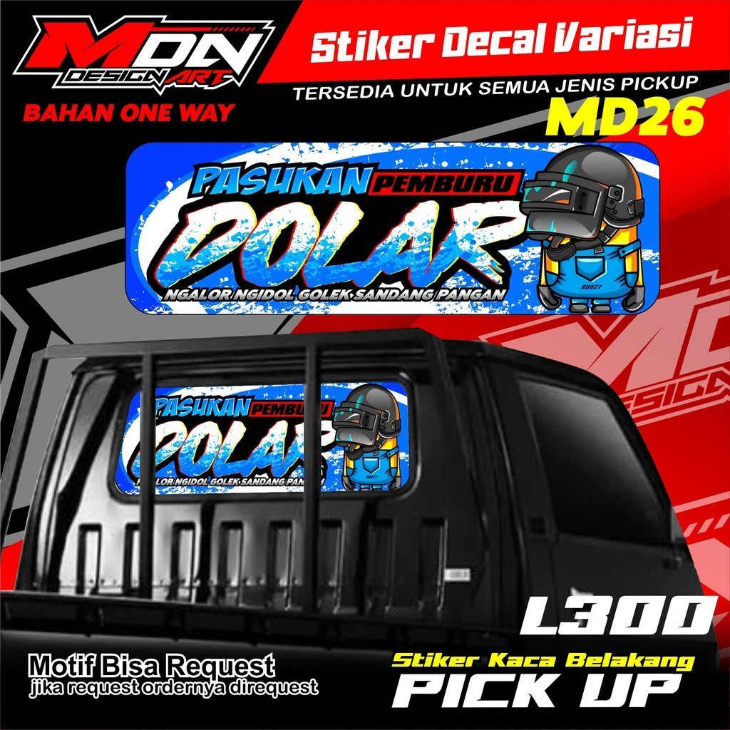 Jual Stiker Kaca Belakang Pick Up - Sticker Pick Up L300 / T120SS / New ...