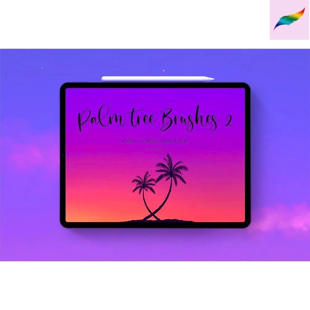 Jual Brush Procreate - 90 Palm Tree Silhouette Stamps vol. I & II for ...