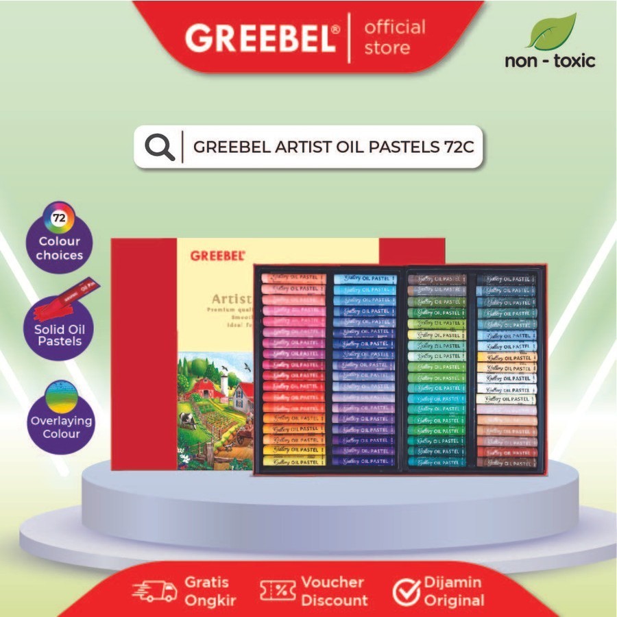 Jual GREEBEL ARTIST OIL PASTEL 72 WARNA / GREEBEL Crayon Artist 72 ...