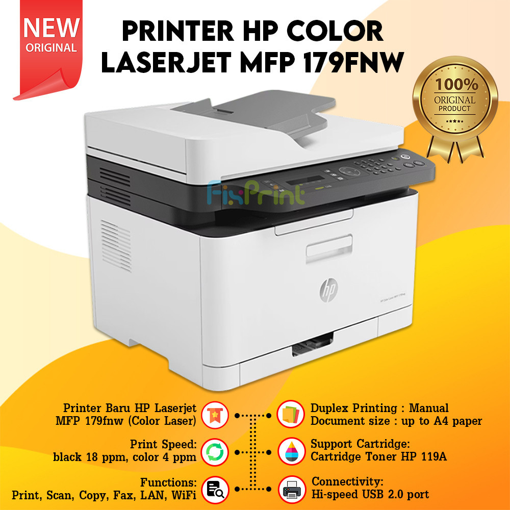 Jual Printer HP Color Laserjet MFP 179fnw M179 FNW All in One Wireless ...