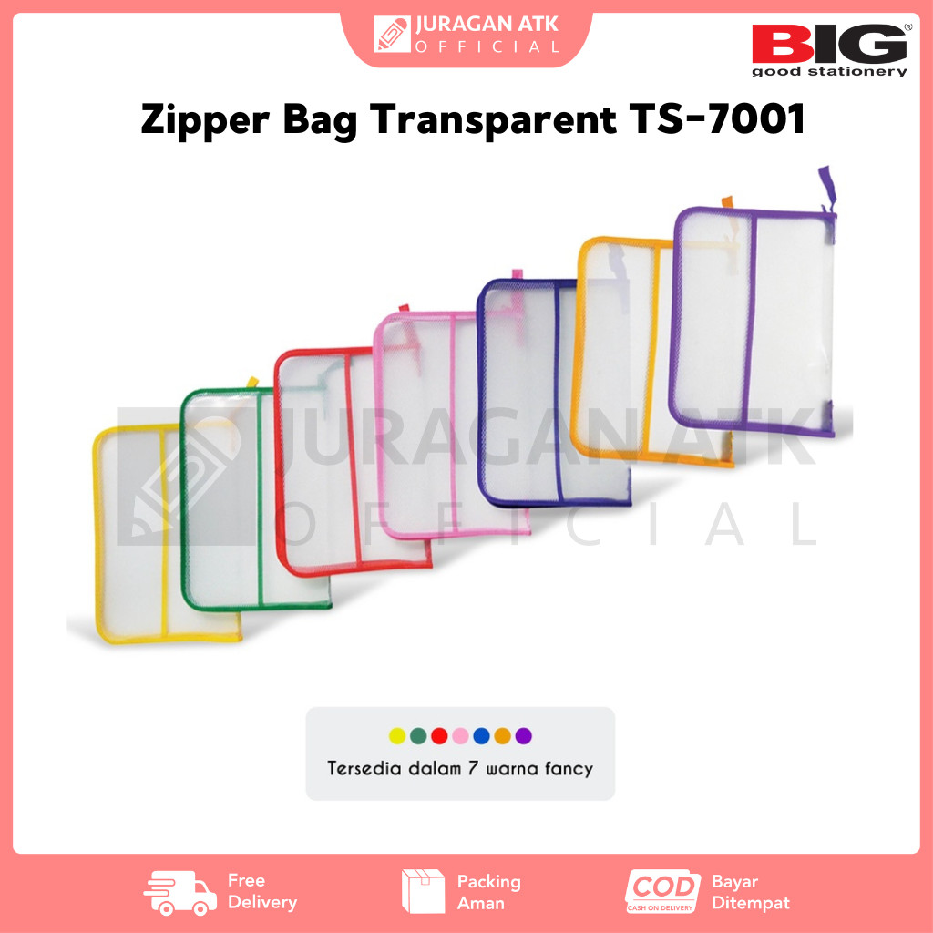 Jual Tas Map BIG Zipper Bag Transparent "JALA" TS-7001 Map Plastik BIG ...
