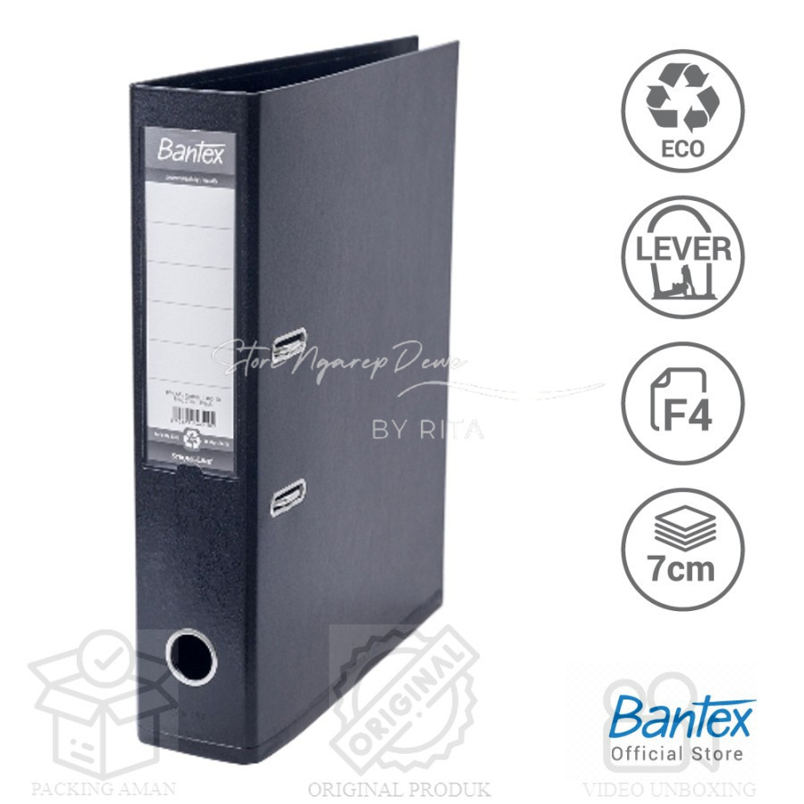 Jual PP LEVER ARCH FILE 7 CM 1465 10 (HITAM) FOLIO BANTEX / ODNER ...