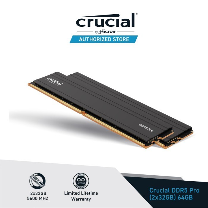 Jual Crucial UDIMM DDR5 Pro 64GB Kit (2x32GB) 5600Mhz CL46 Memory RAM PC | Shopee Indonesia
