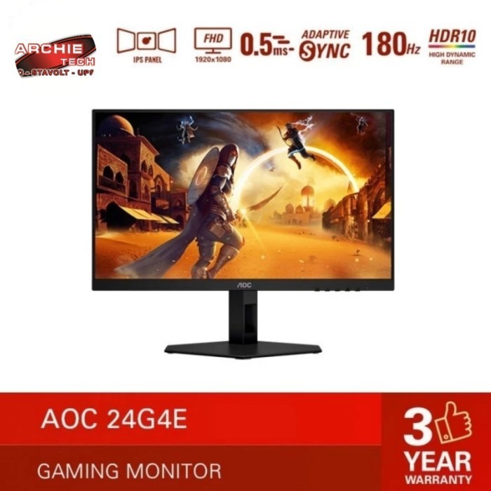 Jual Monitor LED AOC 24G4E LED 24 Inch ips 180Hz 0.5ms FHD HDR10 ...