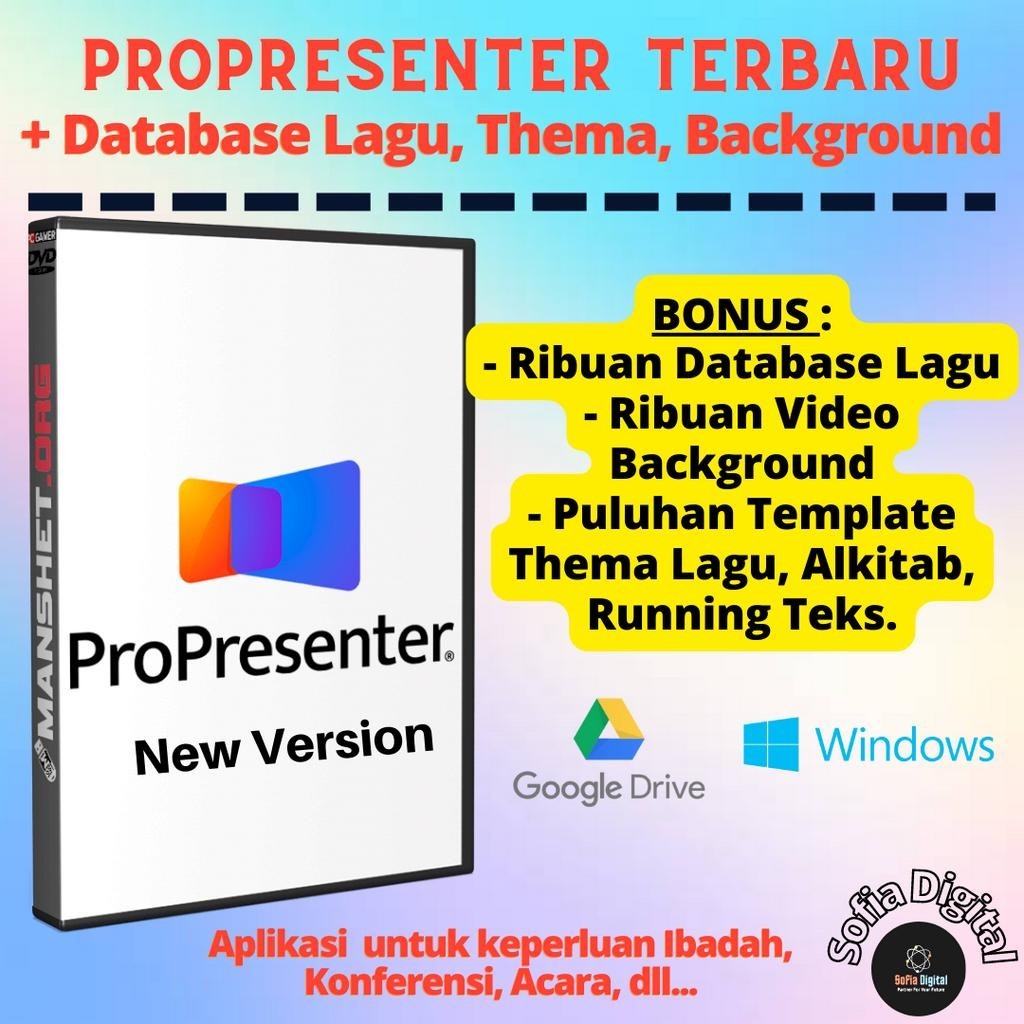 Jual PROPRESENTER v7.15 (TERBARU - Full Version) + Database Lagu + Video Background + Template ...