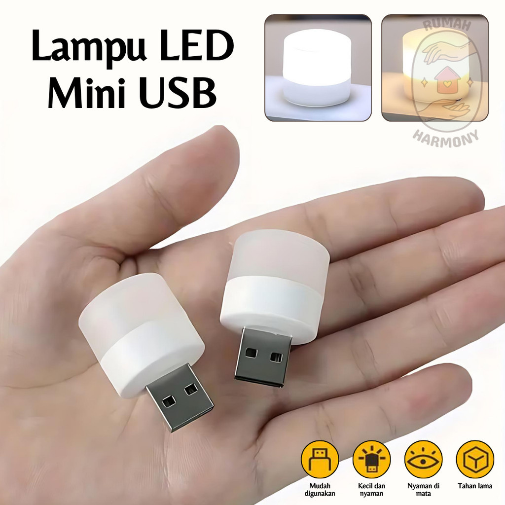 Jual Lampu LED Mini USB Bulat Lampu Baca Lampu Tidur Emergency Night ...