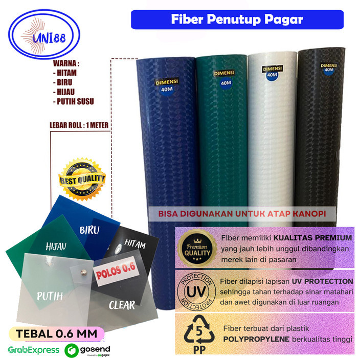 Jual Fiber Penutup Pagar 3D Polos Putih Hitam / Plastik Fiber Penutup ...