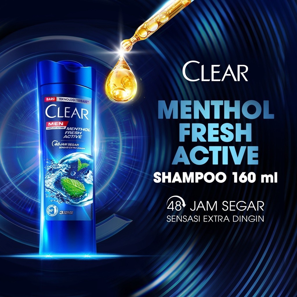 Jual CLEAR Men Shampoo Menthol Fresh Active 160ml | Shopee Indonesia