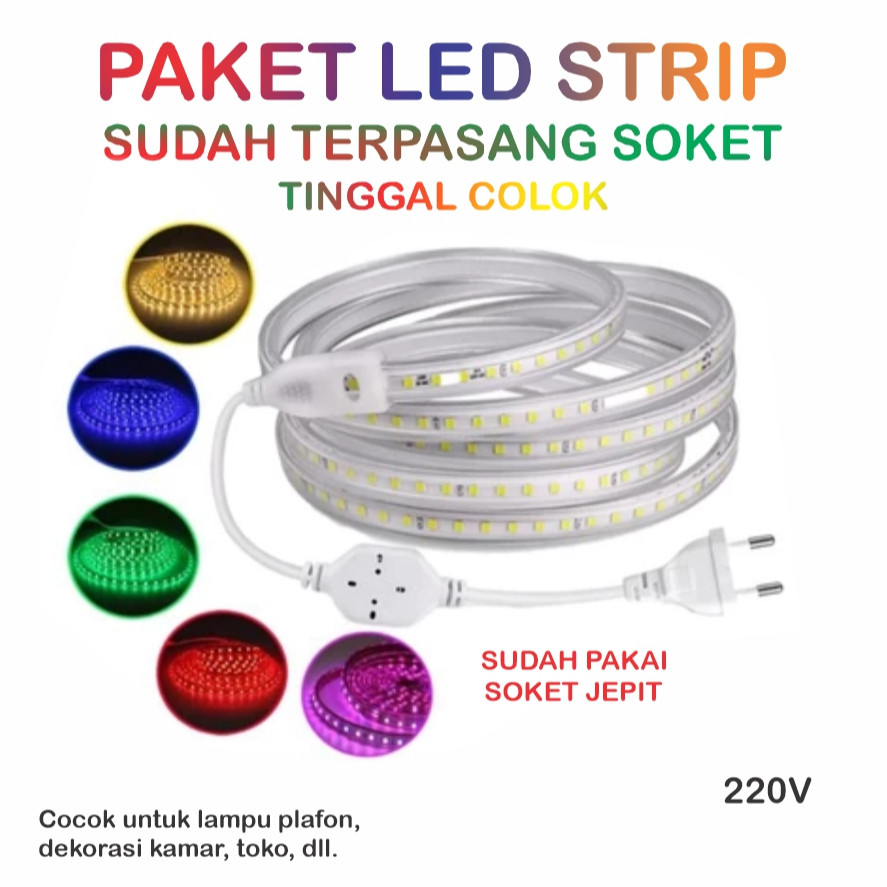 Jual PAKET LAMPU LED STRIP 5050A SMD METERAN LED STRIP 5050A PAKET ...