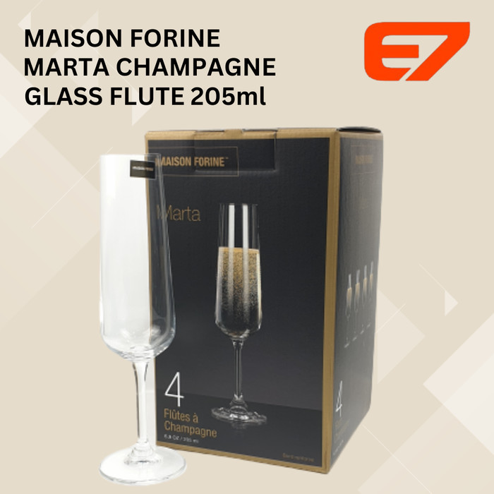 Jual Maison Forine Marta Champagne Glass Flute Crystal 205ml (4pcs/Box) | Shopee Indonesia