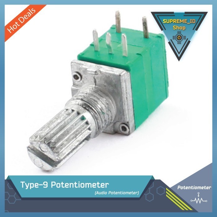 Jual RK097G B50k 50k Ohm Type-9 Audio Potentiometer / Variable Resistor ...